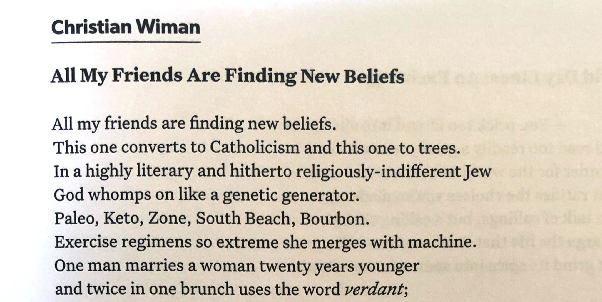 "All My Friends Are Finding New Beliefs" — Christian Wiman - Mockingbird